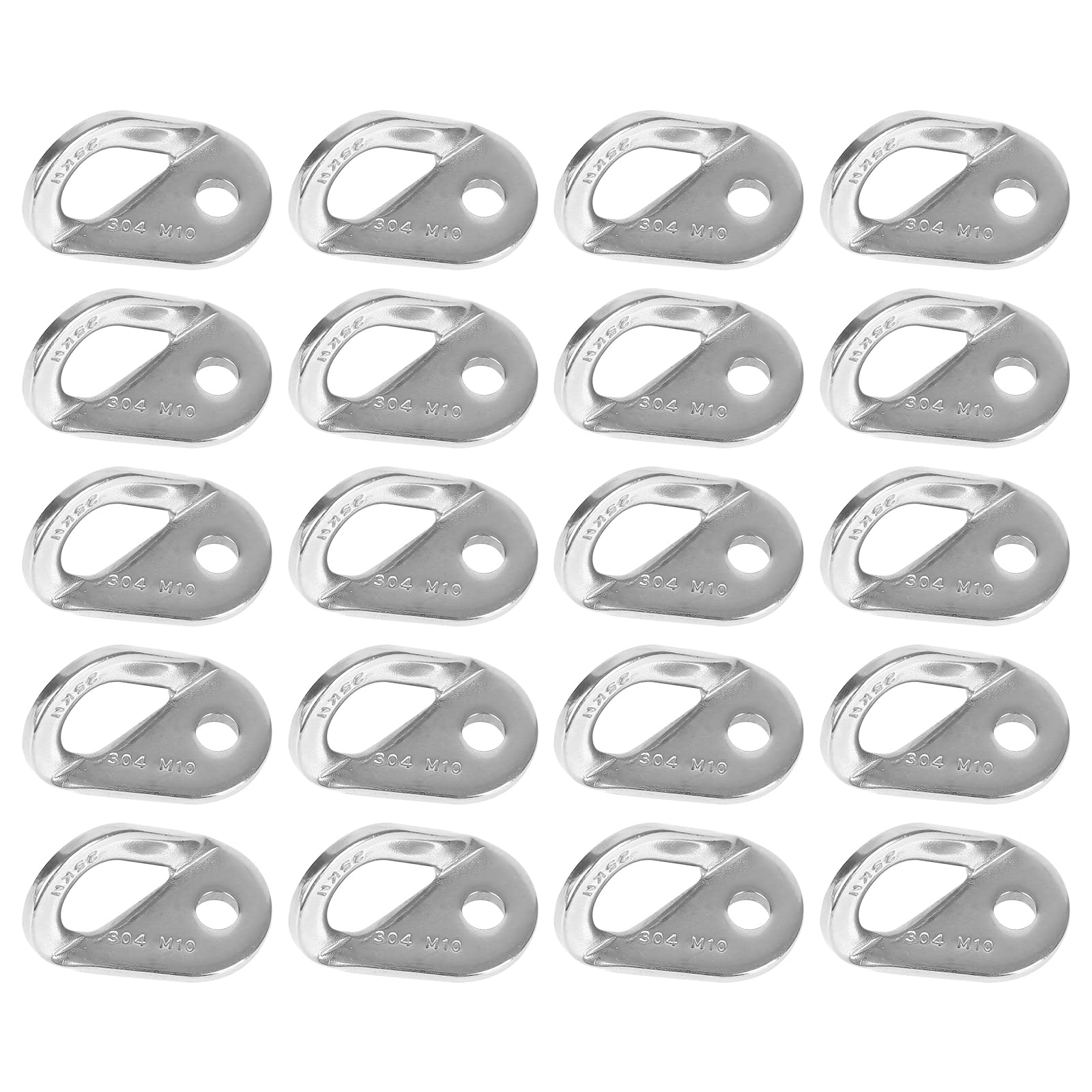 JATCSG 20Pack Climbing Bolt Hanger, Stainless Steel Climbing Anchor Bolt, Rock Climbing Anchor for 10 mm / 3/8" Bolt, Fracture Load 25kN, for Climbing Rappelling Rescue Hammock Installation