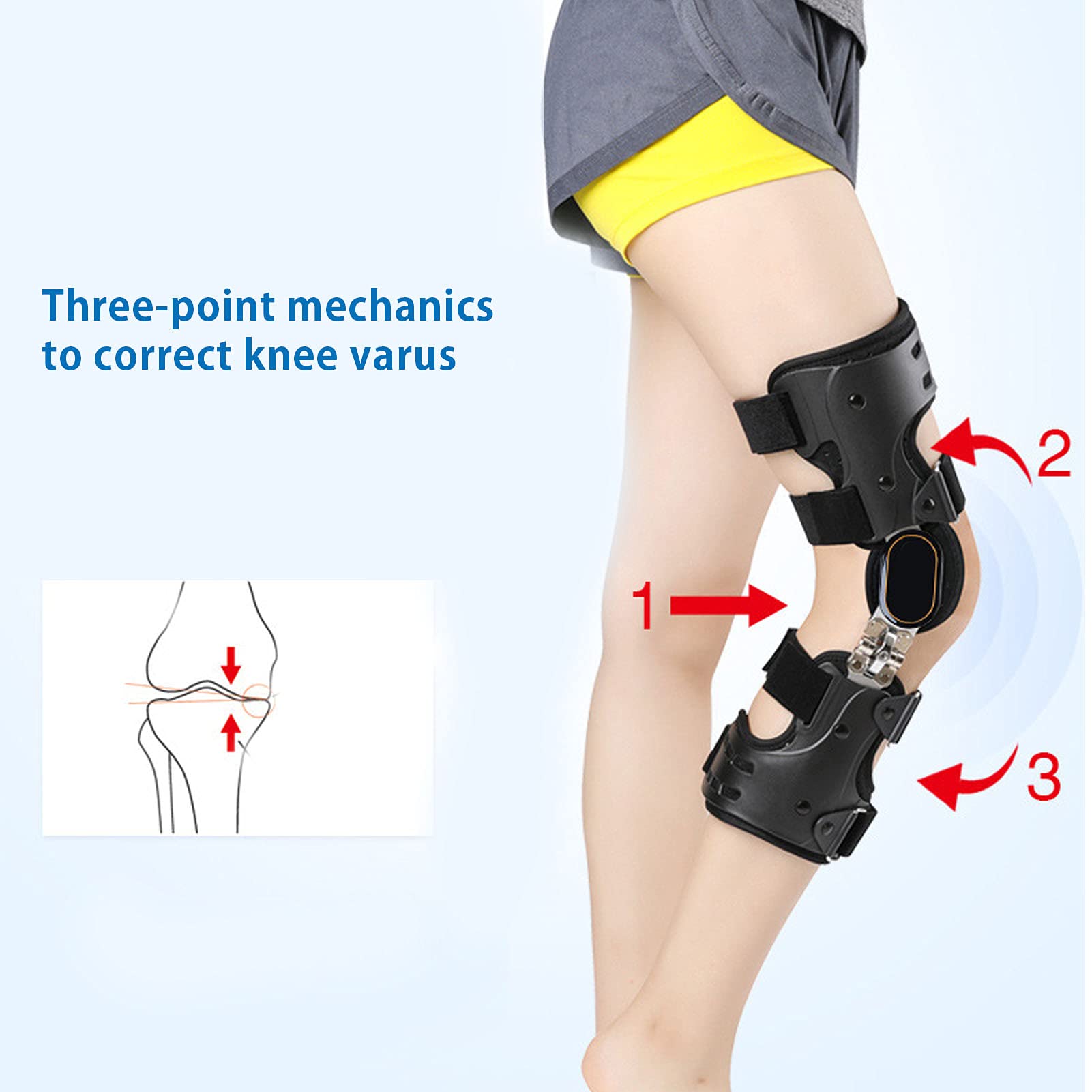 Knee Brace, Knee Brace Stabilizer Knee Immobilizer Brace Knee Support Brace Orthopedic Kneepad for Ligament Injuries for Sports Injuries(Right)