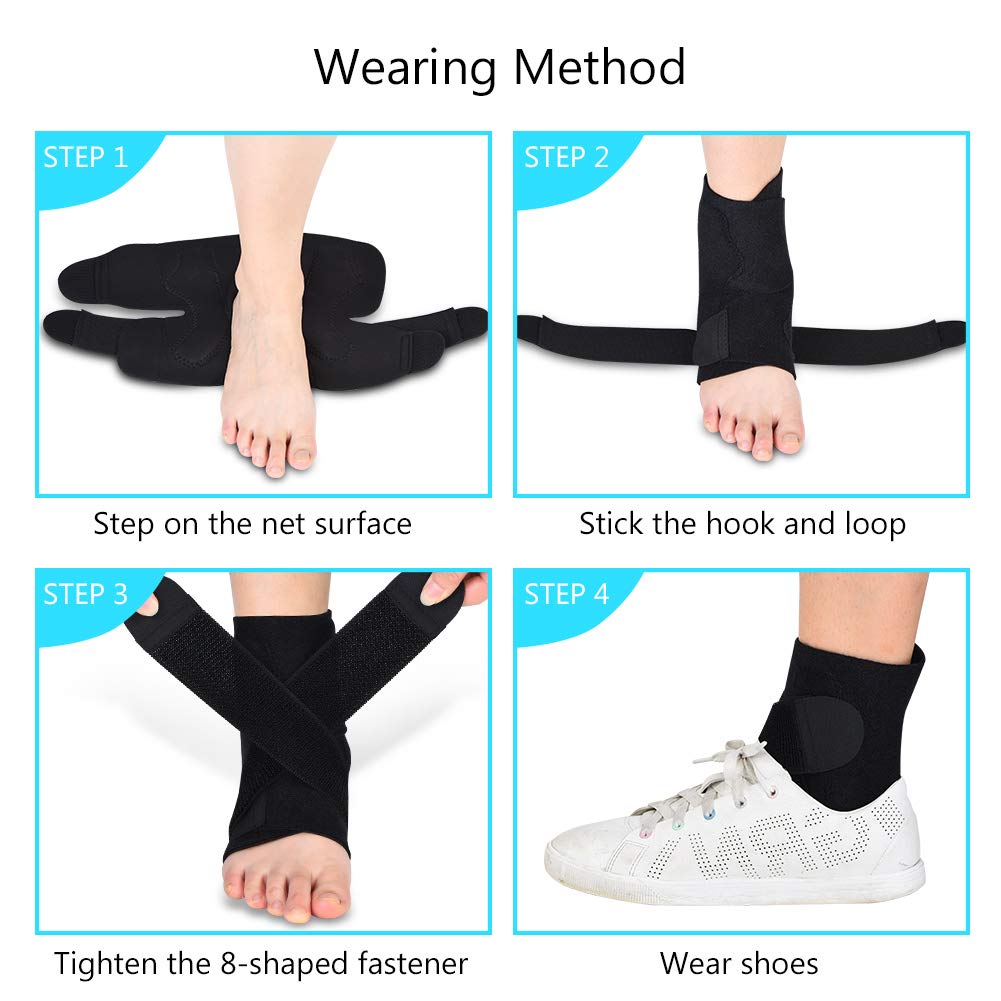 Health Gear Ankle Support Brace, Ankle Wrap, Ankle Brace Wrap Strap, Adjustable Ankle Brace Breathable Nylon Material Super Elastic Sleeve for Injury Recovery, Achilles Tendonitis