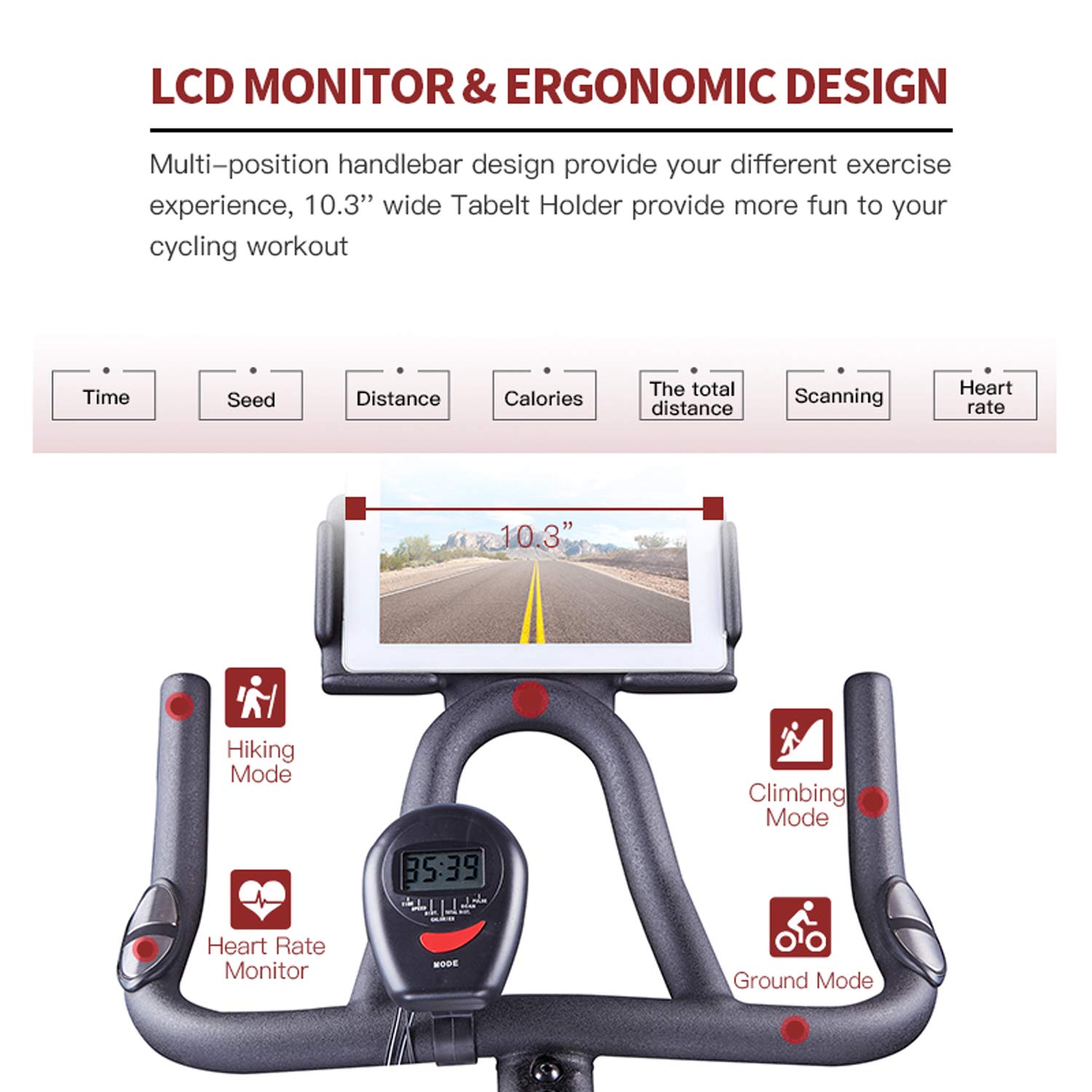 HARISON Exercise Bike Stationary Bikes for Home Use Indoor Cycling Bike with tablet Holder (B089CW6C8B)