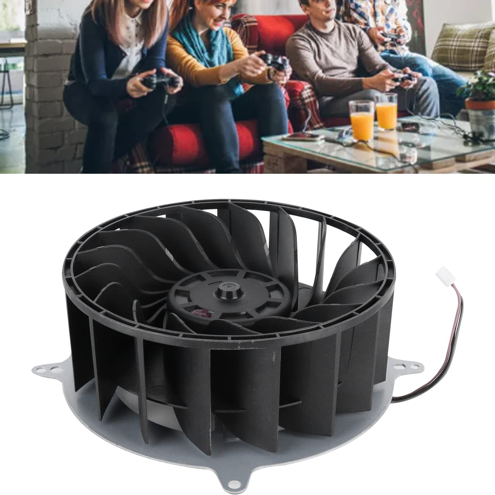 Janzoom Replacement Internal Cooling Fan, 17 Blades Easy to Replace Small and Light 3 Pin Power Connector Internal Cooling Fan Durable for PS5 Game Console