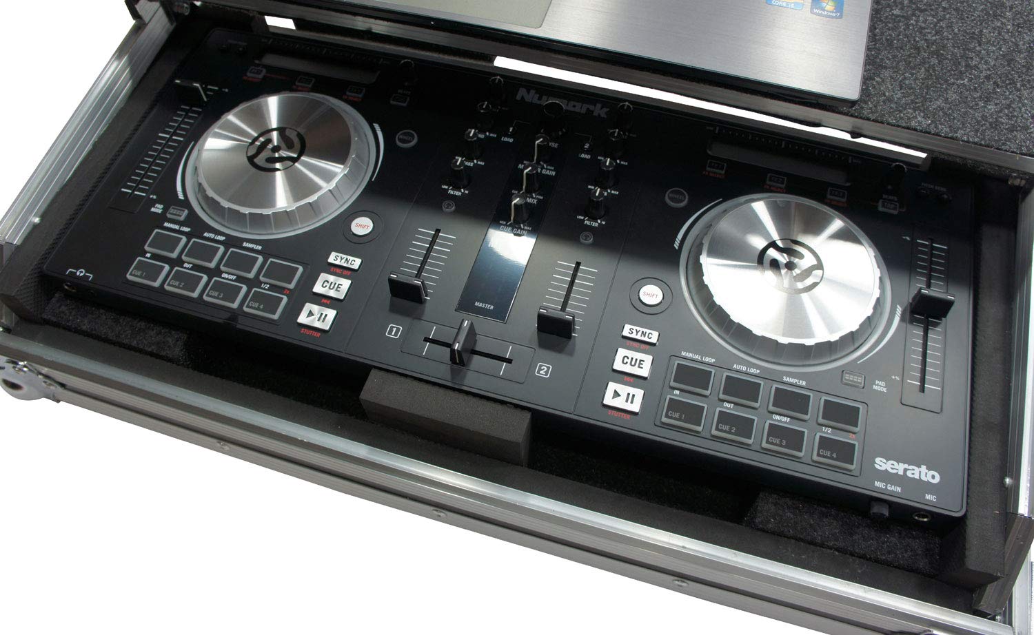 Harmony Audio HCMIXTRACKPRO3LT Flight Laptop Stand DJ Case Compatible with Numark Mixtrack Pro 3