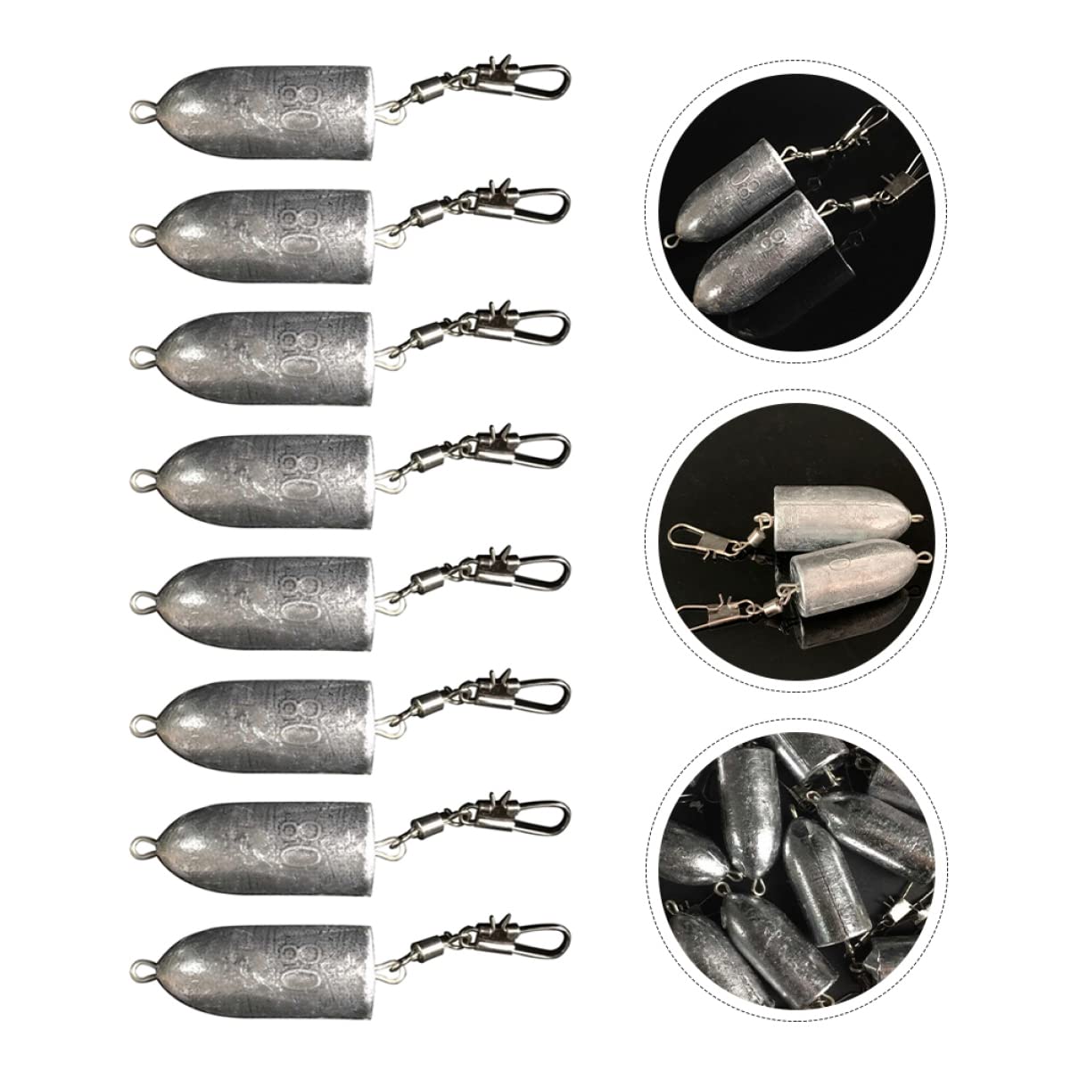 INOOMP Professional Bait Design Tools for Portable Worm Tackles Bottom Outdoor Bullet Silver Fishing Lure Practical Sinker Weights Lead Simple Useful Equipment Accessories
