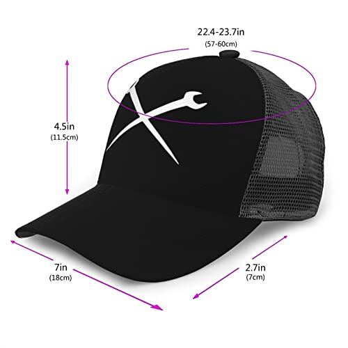 Ironworker Crossed Tools Mesh Hat Unisex Adjustable Curved Brim Baseball Cap Black