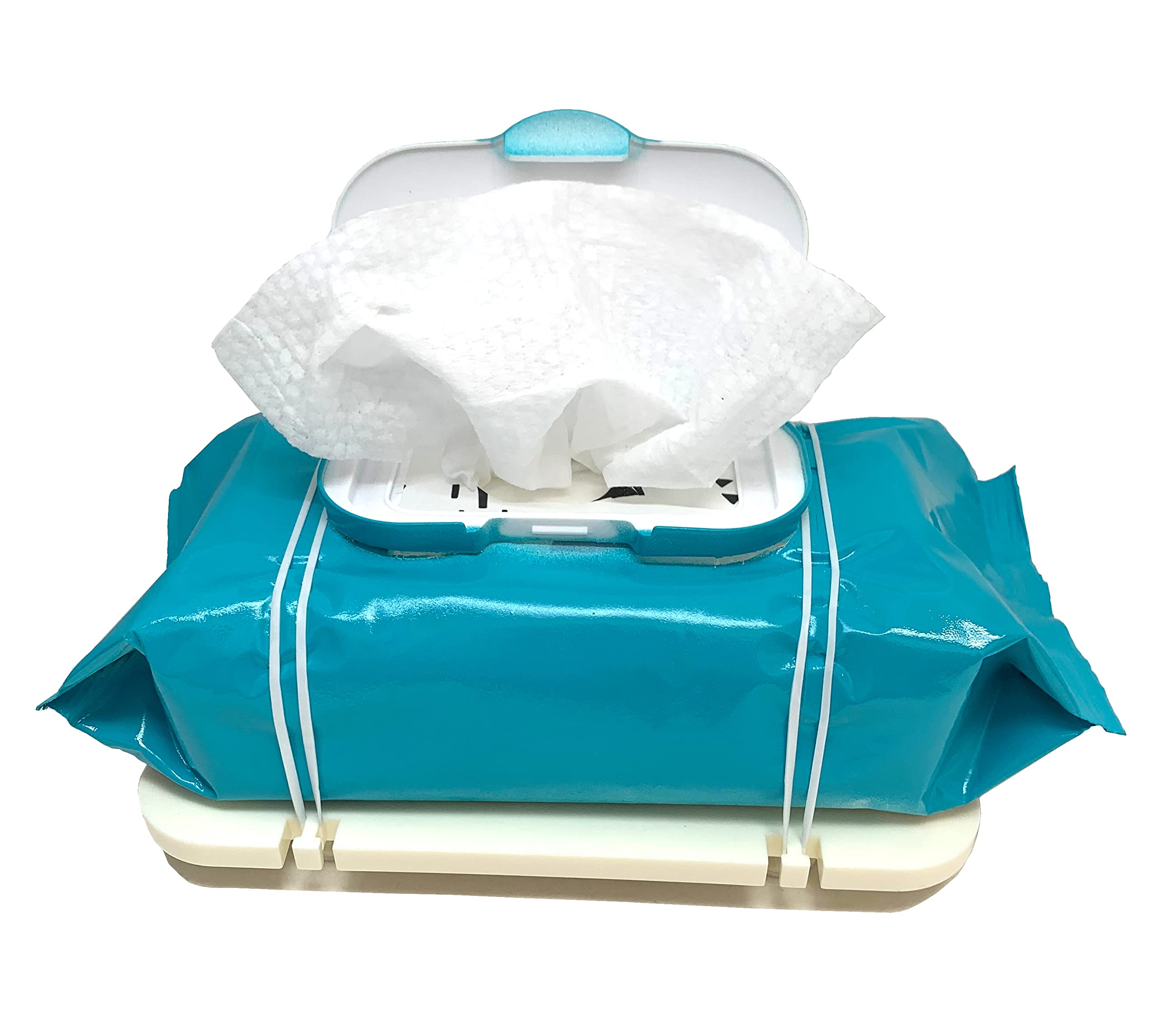 Kasian House Wipes Dispenser, Portable One Handed Easy Pull Wipe Holder, Single Pull Dispenser for Nursery & Bathroom, Universal Design for Soft Package Adult & Baby Wipes, Non-Slip & Reusable