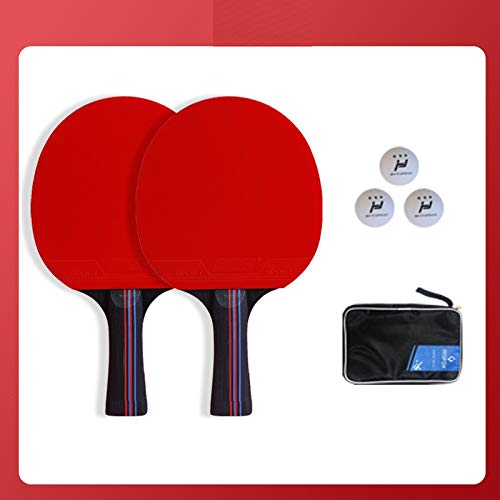 Hewen-Ping Pong Set Professional Pingpong Paddle Table Tennis Racket Ping Pong Bat Set with 2 Rackets, 3 Balls and 1 Racket Case Table Tennis Bat (Size : Mixed Pair)