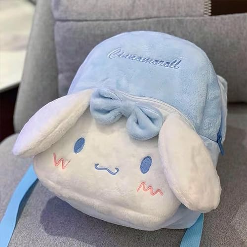 Guybely Cute Backpack Cartoon Backpacks Kawaii Backpack With Plush Bowknot Design, Plush Backpacks for Girls, Boys, Kids, Teens, Women Suitable for Over 6 Years Old (Blue)