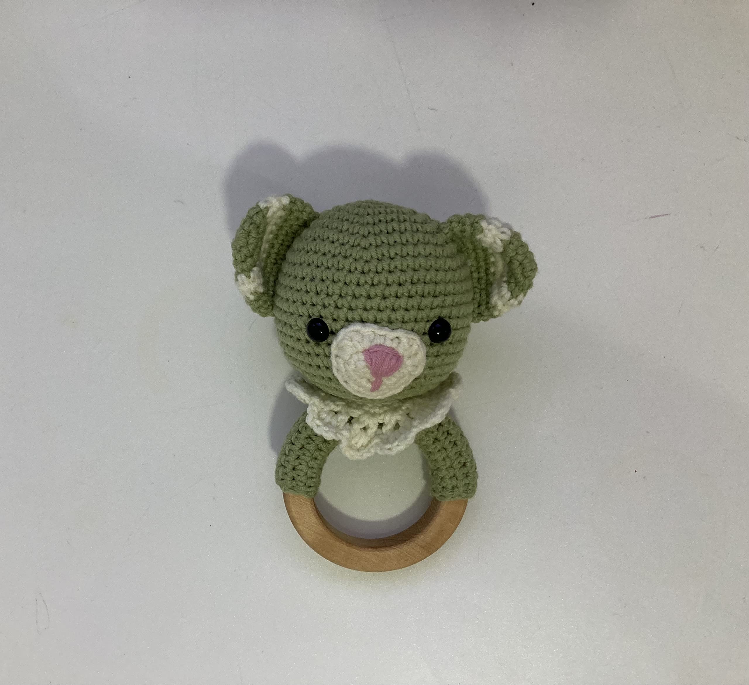 LuvYu Baby Amigurumi Pattern Crochet Teddy Bear: Turkish Handmade Rattle for Safe and Stimulating Early Learning - Handcrafted with Care