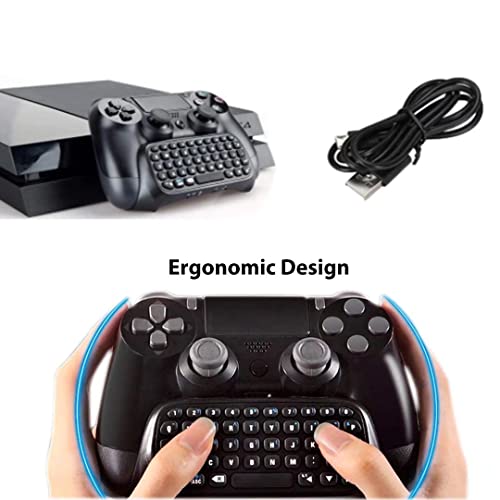 JRSHOME Bluetooth Keyboard Chatpad for Playstation 4 with Built in Speaker That Requires No Headset, or Use The Built-in Audio Jack