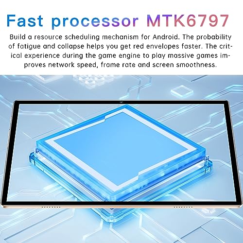 Haofy Tablet PC, Blue 10.1 Inch Tablet Rear 16 MP 4G Network Octa Core Processor 8GB RAM 256 ROM 5.0 for Business and Entertainment (US Plug)