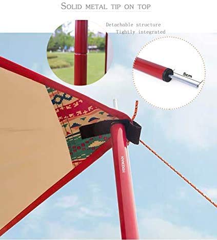 HIKEMAN 2 x Tent Tarp Poles Set Folding Adjustable Dual Size Steel Tent Accessories for Headroom Canopy Porch Awning Sun Sails (2.4)
