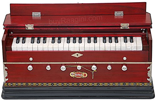 Harmonium, BINA No. 9A, In USA, 7 Stops, 3 1/2 Octaves, Rosewood Color, Coupler, Special Double Reeds, Bag, Indian Musical Instrument (GSB-BCB)