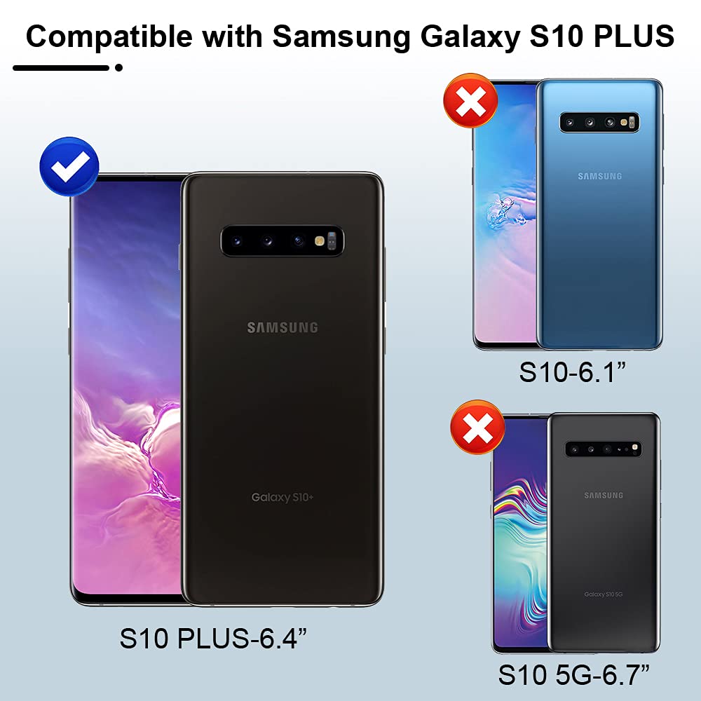HATOSHI 3 Pack Screen Protector for Samsung Galaxy S10 Plus with 3 Pack Camera Lens Protector, Easy Installation HD Clear Flexible TPU Full Protective Screen for Samsung S10+ 6.4-inch [Work with Case]