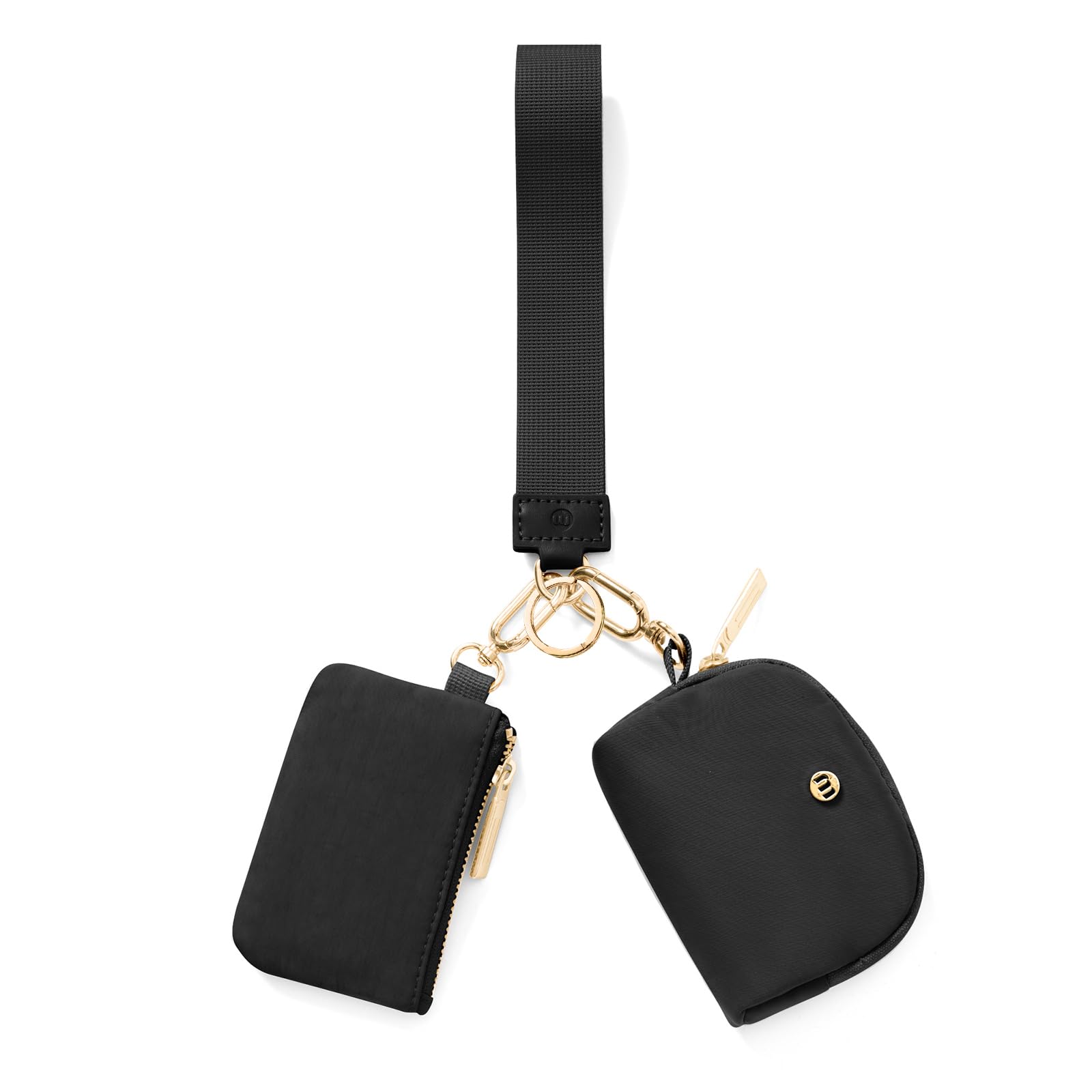 Keychain Wallet Mini Zip Around Wristlet Wallets for Women Detachable Dual Pouch Wristlet Portable Coin Purse Small Wallets