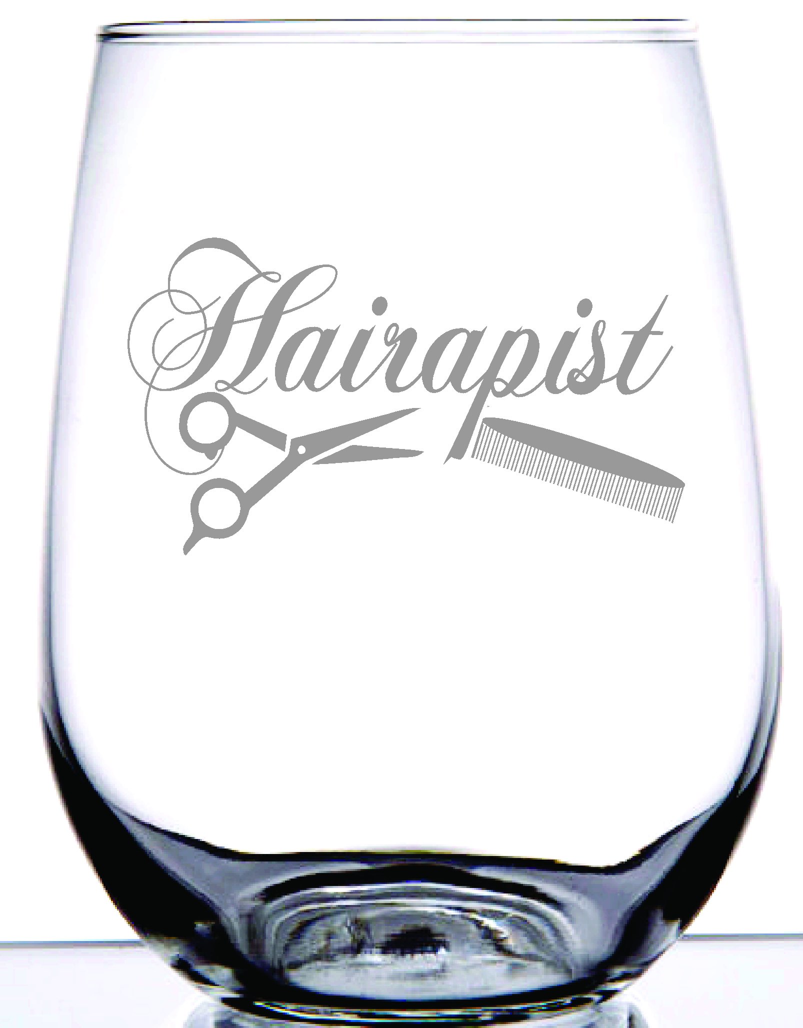 IE Laserware Hairapist Stemless Wine Glass | Elegantly Stylish Glass for Hairdresser Stylist Barber Beautician | Men or Women | Laser Etching Creates Frosted Design