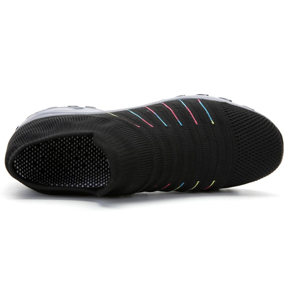 HiGropcore Women's Slip on Walking Shoes Mesh Air Cushion Sock Sneakers Lady Girls Nurse Arch Support Platform Loafers