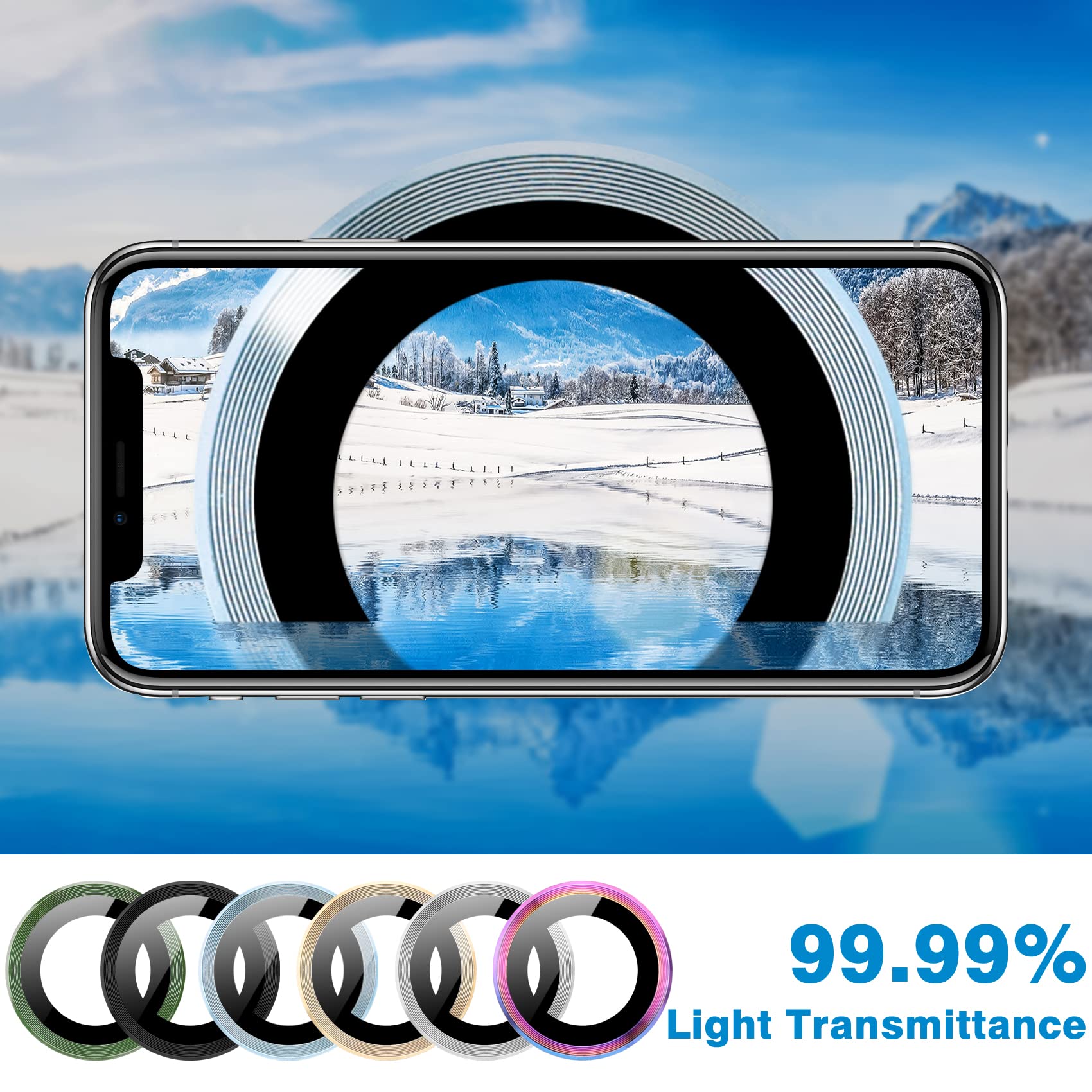 Hsefo Compatible with iPhone 13 Pro for 13 Pro Max Camera Lens Protector, Anti-Scratch Lens Cover 9H Tempered Glass Metal Camera Screen Protector Shockproof Camera Cover Ring -3 Pcs Graphite