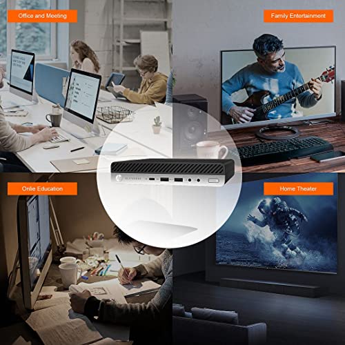 HP Mini Computers EliteDesk 800 G4 Windows 11 Tiny Desktop,i7 Hexa-Core Micro Business Desk Top 16GB Ram 1TB NVMe M.2 SSD,WiFi,BT,HDMI,DP,USB-C,4K Support,Wireless K&M + TJJ Mouse PAD(Renewed)