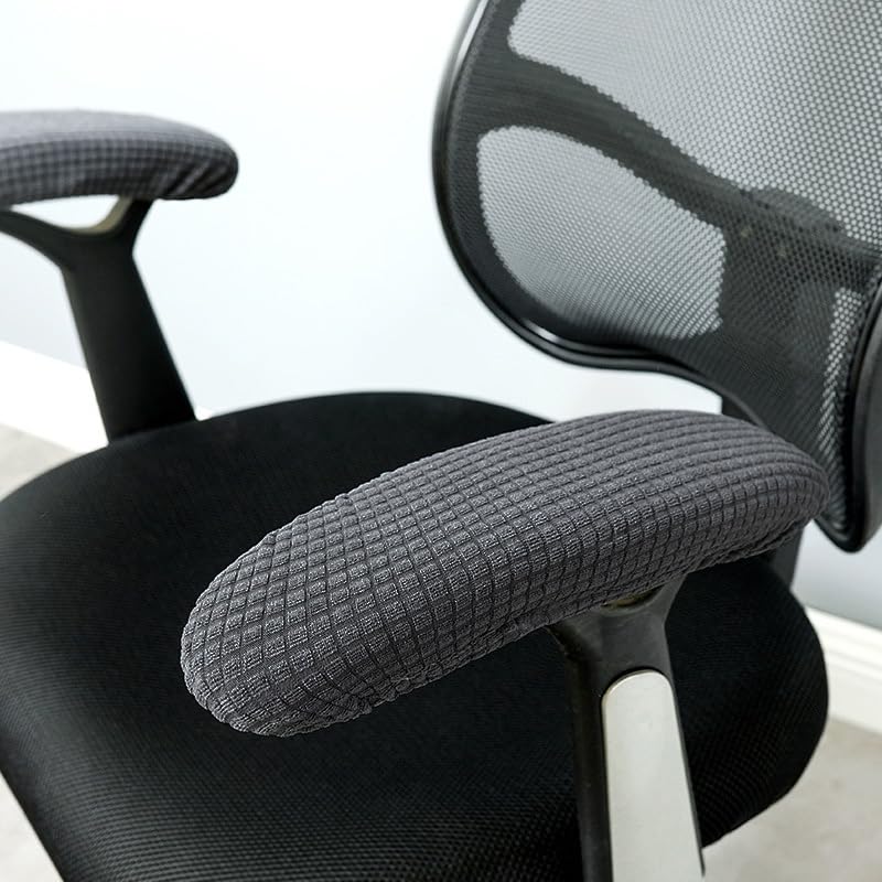 Guwewu Office Chair Arm Covers, 2 Pieces Elastic Armrest Cover, Suitable for Various Sizes of Computer Chair and Armchair (Dark Gray)