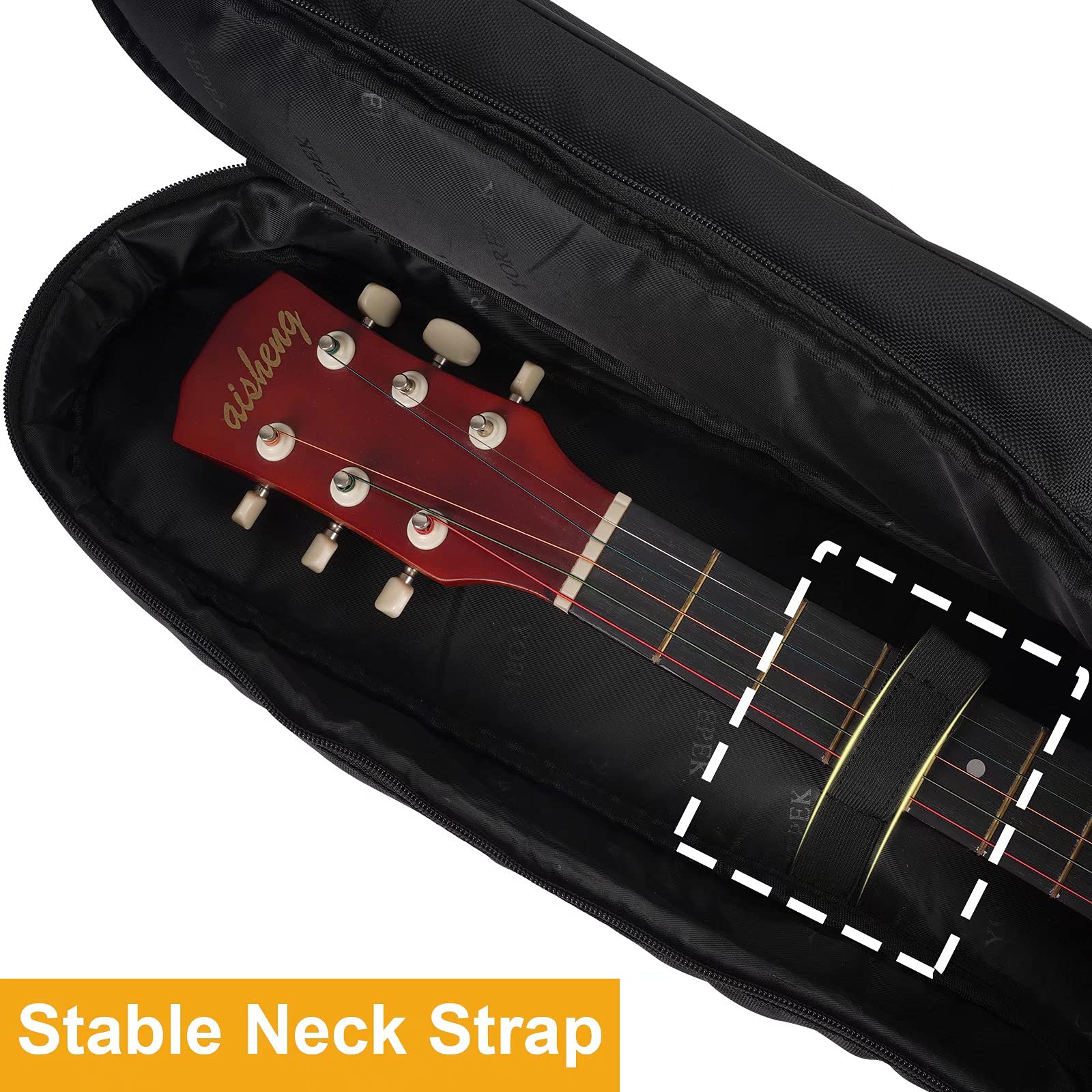 Guitar Case, 41 Inch Guitar Bag with Protective Neck Strap, Nice Gift Fit Acoustic Electric Classical Guitars, Water Resistant Guitar Gig Bags with 0.38 Inch Extra Thick Padding Sponge Padded Storage