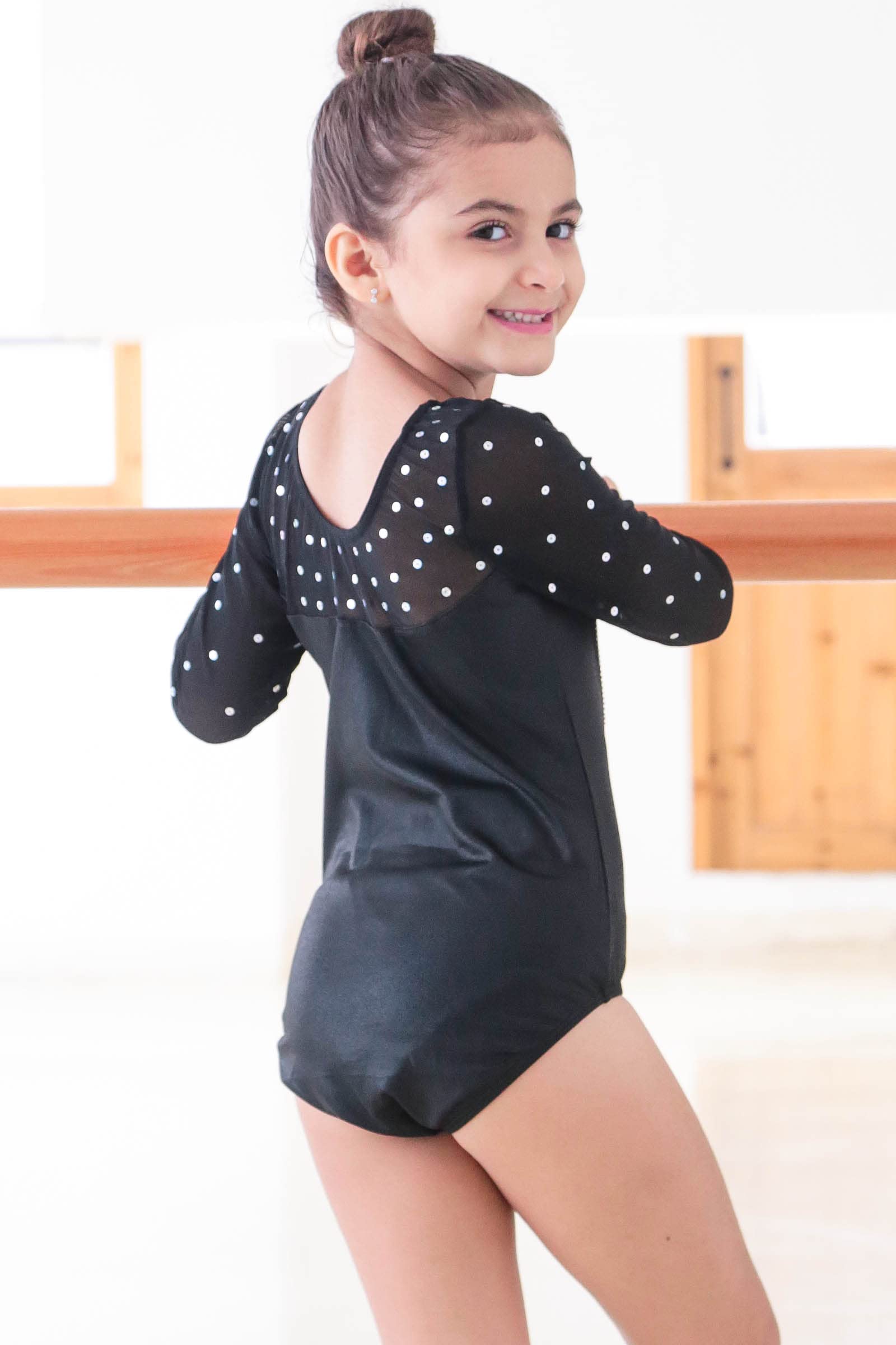 Gymnastics Leotards for Toddler Girls Sparkle Athletic Dancewear Funny Pattern B229_WhitePurple_8A
