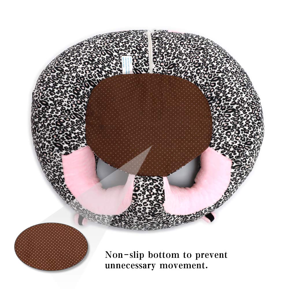 HAPPYX Baby Support Seat, Cute Baby Sofa Chair for Sitting Up, Comfy Plush Infant Seats with Stuffing Inside for 4-11 Months Baby