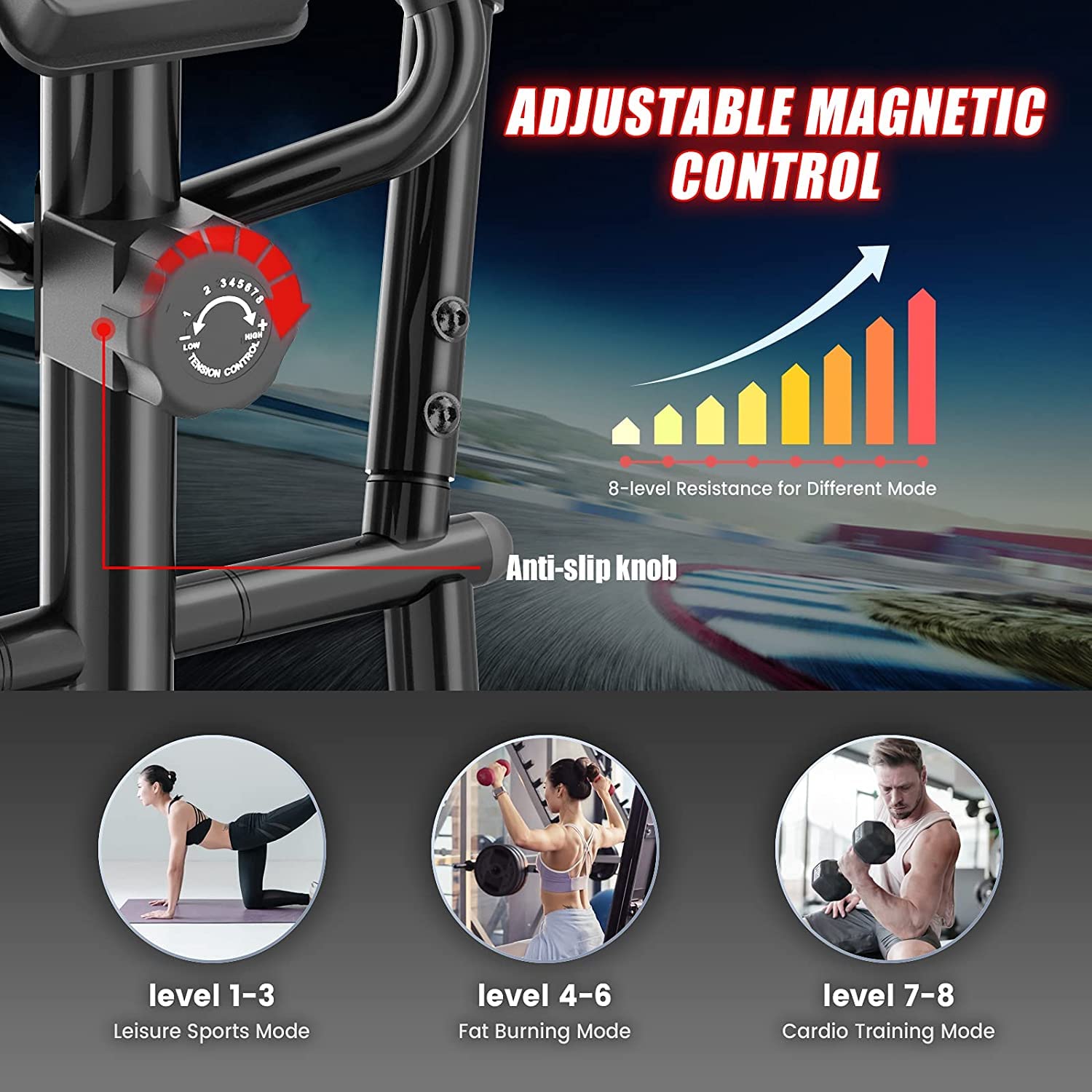 HASIMAN Elliptical Machine for Home Use Elliptical Exercise Machine with Silent Magnetic Elliptical Training Machines with 8 Levels Adjustable Resistance LCD Monitor and Pulse Sensor