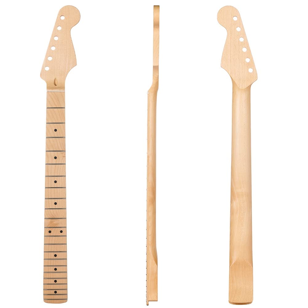 Guitar Neck 22 Fret ST Style Maple Fretboard Guitar Neck Guitar DIY Parts Replacement