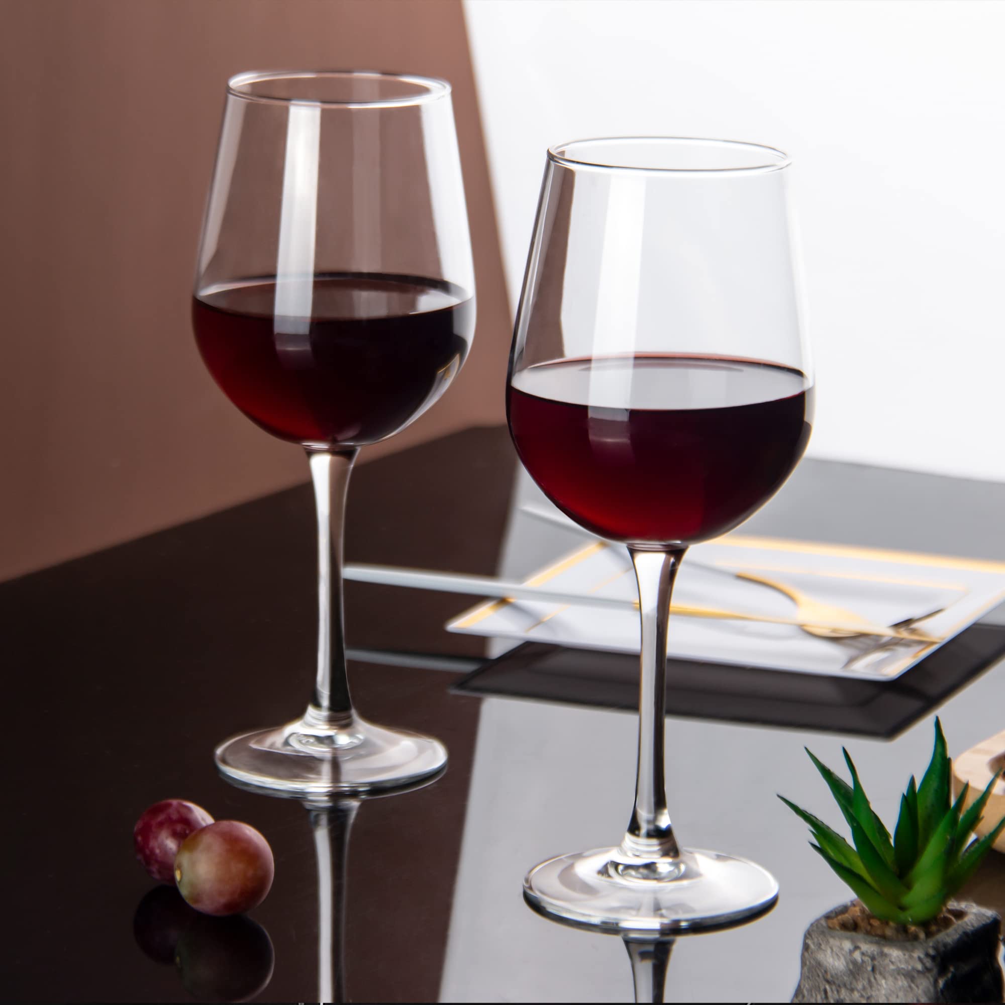 HAKEEMI Fully Tempered Wine Glasses set of 12, 12 oz Durable Red Wine Glasses for Wedding, Party, Dishwasher Safe