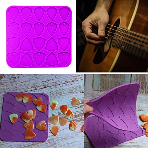 Guitar Picks Epoxy Resin Molds Handmade Silicone Guitar Plectrums Resin Casting Mold Jewelry Making Molds for DIY Guitar Thumb Finger Picks Keychain Pendant