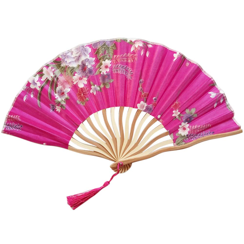 Held Hand Paper Chinese Decor Fan Party Wedding Style Fan Folding Fans Small Loud Fan (0-I, One Size)