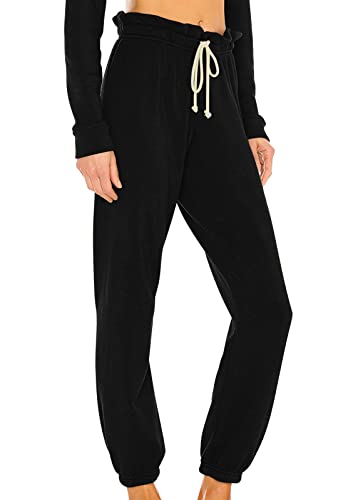 JayGate Women Drawstring Sweatpants Elastic High Waist Joggers Yoga Casual Comfy Lounge Pants Black