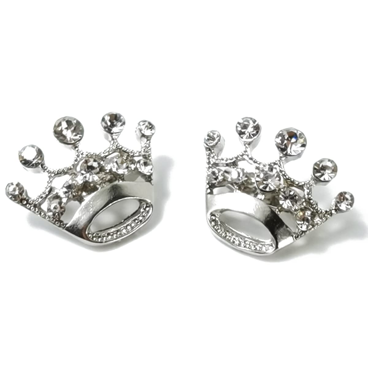 GXXMEI 12PCS Tiara Crown Brooch Pin Wedding Party Pageant Brooch (Silver)