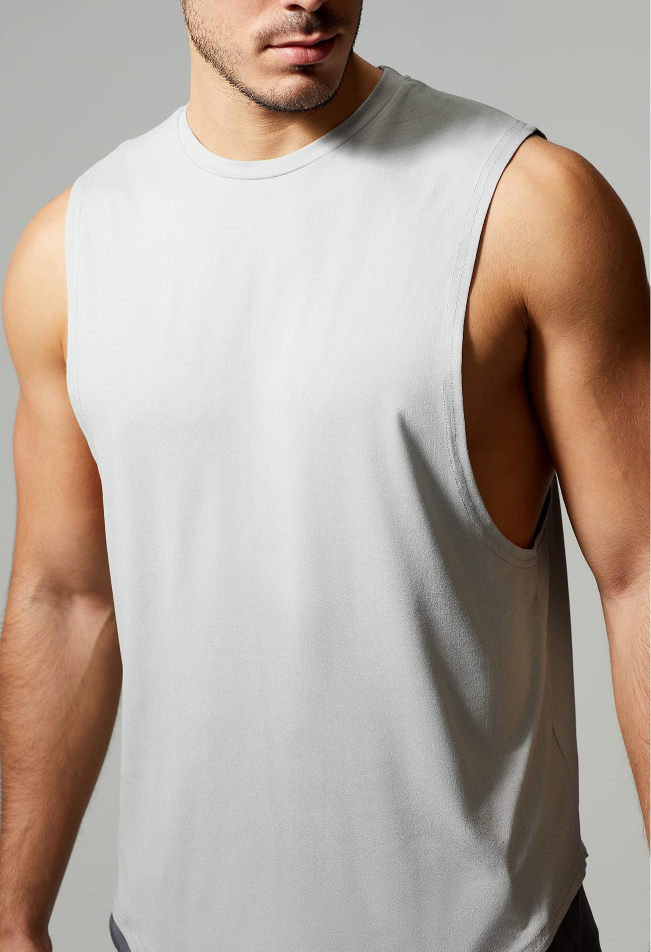 GYM REVOLUTION Men's 5 Pack Workout Tank Tops Muscle Gym Quick Dry Sleeveless Shirts Black White Red Blue Grey M