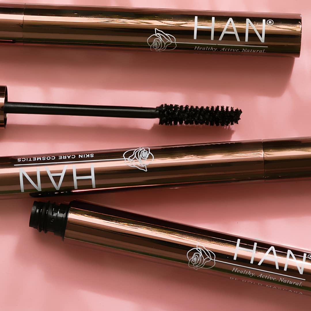HAN Skincare Cosmetics Vegan Mascara I With Organic Sunflower and Chamomile I 0.25 oz. (Black)