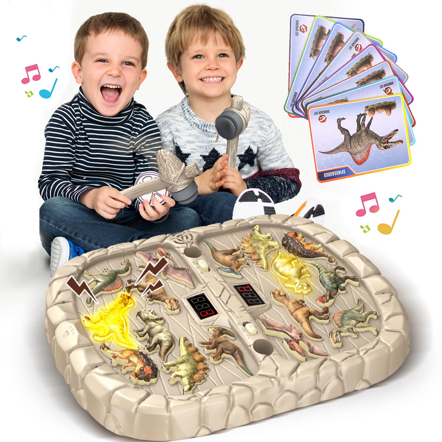 Interactive Whack a Dinosaur Game Toys for 2,3,4+ Year Old Boys Girls, Whack A Mole Game for 1 2 Year Old Toddler and Kids, Learning, Active, Early Developmental ,Educational, Pounding Dinosaur Toy