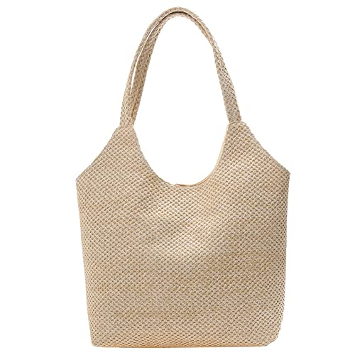 Handbags Summer Beach Bag for Women Straw Weave Shoulder Underarm Bag Large Tote (Color : A, Size : 42cm)