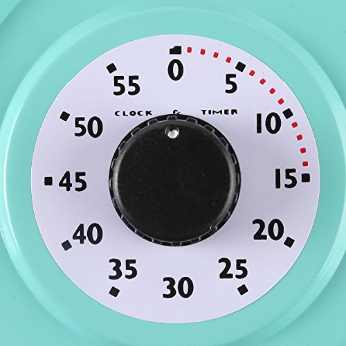 Lily's Home Retro Kitchen Wall Clock, with a Thermometer and 60-Minute Timer, Ideal for Any Kitchen, Turquoise (9.5 in x 13.3 in)