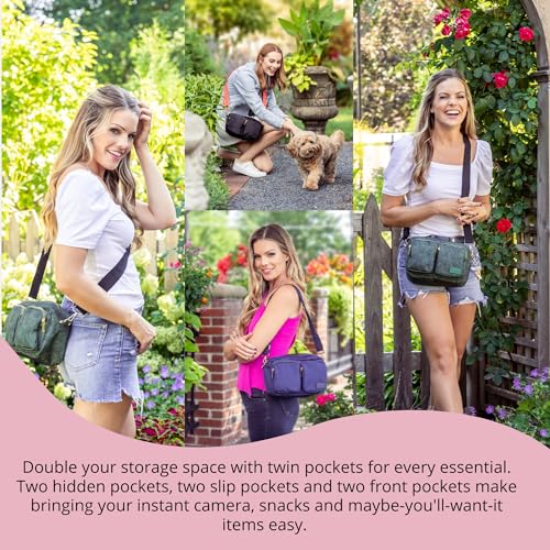 KEDZIE Gemini Crossbody Bag Shoulder Purse with Removable Strap Messenger Bag for Women, Girls - Black