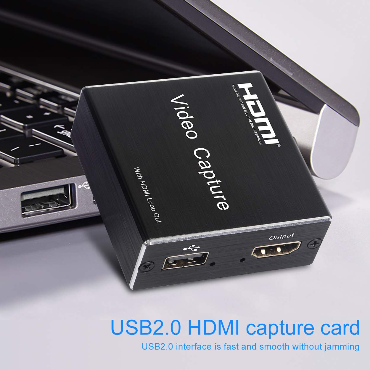 HDMI Video Capture, Game Capture Card with Loop-Out, HD 1080p Video Recorder USB 2.0 HD for Game Streaming, Live Stream Broadcast, Video Recording