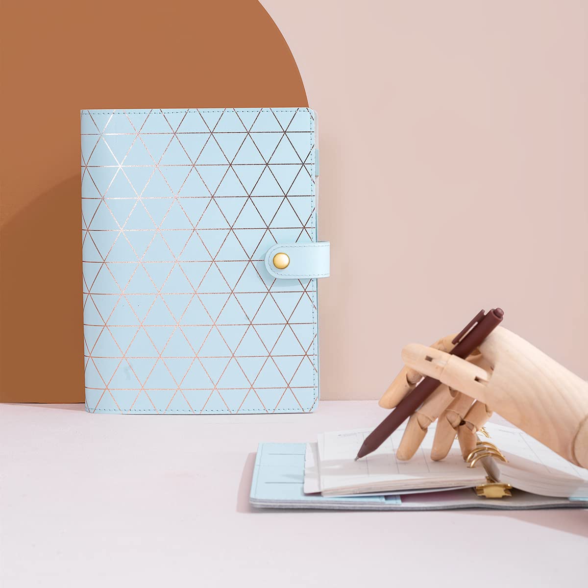 Guokichy Regenerated Leather Journal Travel Composition Notebook Filofax Planner Organiser Personal Memo (TiffBlue, A5)