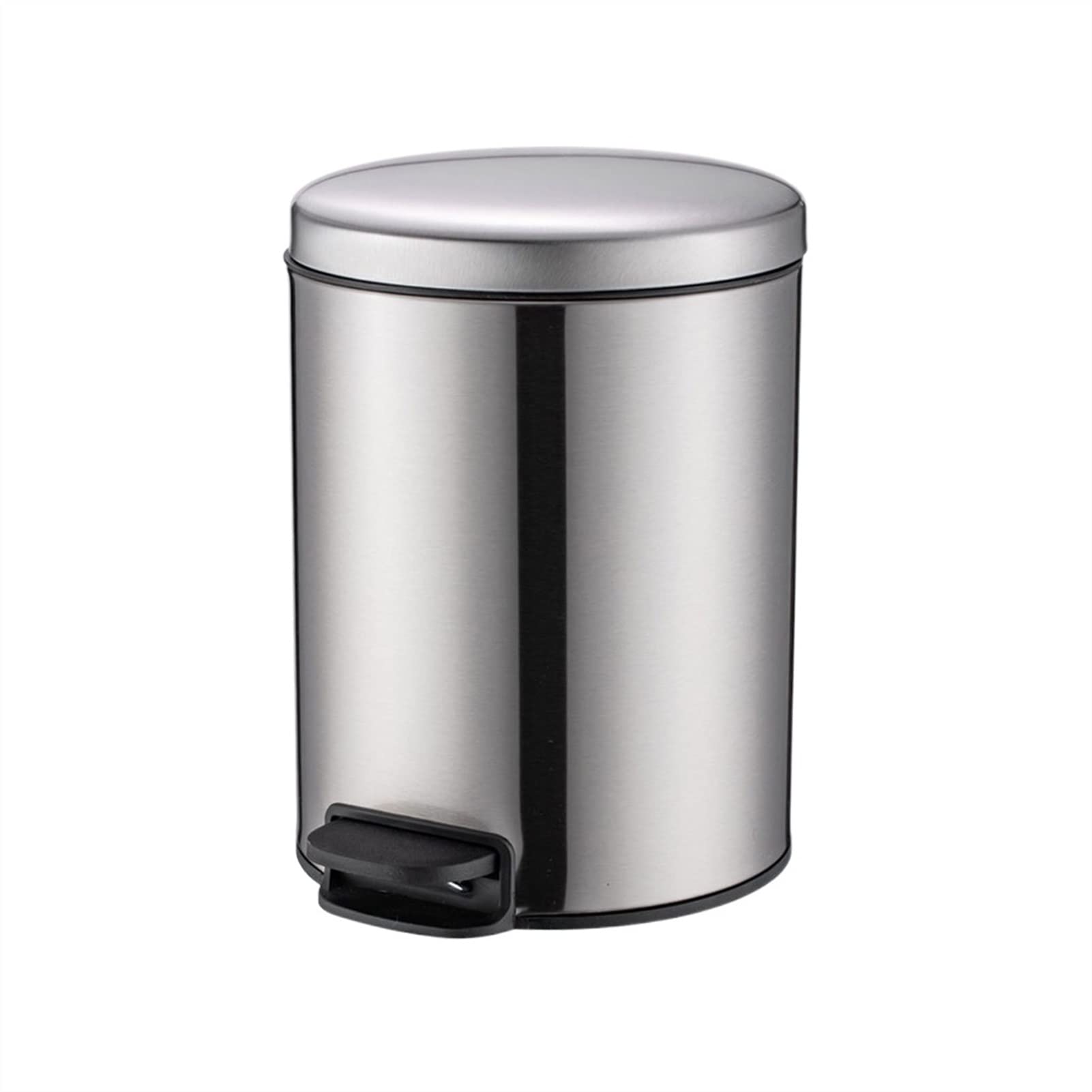 Garbage Recycling Bin Stainless Steel Round Trash Can Living Room Kitchen Trash Can Foot-Operated Household Trash Can, 5L/7L/12L Kitchen Trash Can ()