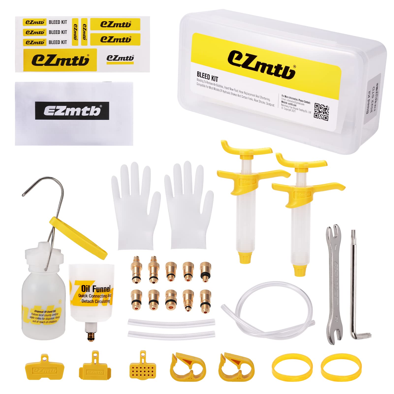 HAKUNA Bike Bleed Kit,Brake Bleed Kit for Shimano Hydraulic Disc Brakes,Bicycle Brake Bleeding Tools Kit for Shimano,SRAM,AVID,MAGURA,TEKTRO,Professional Brake Bleed Kit