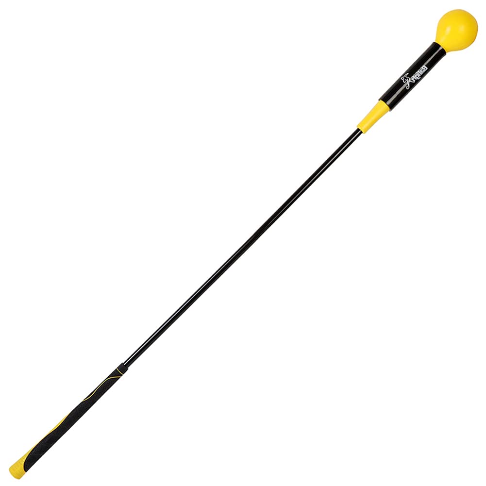 Golf Swing Trainer Warm-Up Stick Tempo Trainer Best Training Aid for Fexibility and Strength, Yellow, 40 Inches