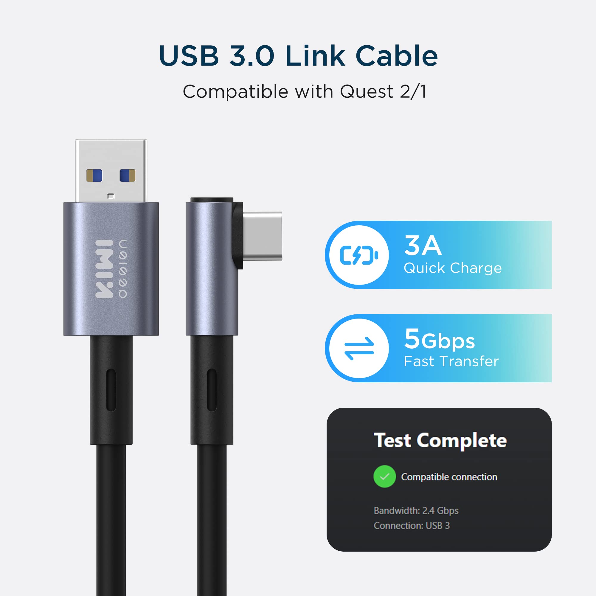 KIWI design Link Cable 16FT and Head Strap Compatible with Quest 2 Accessories