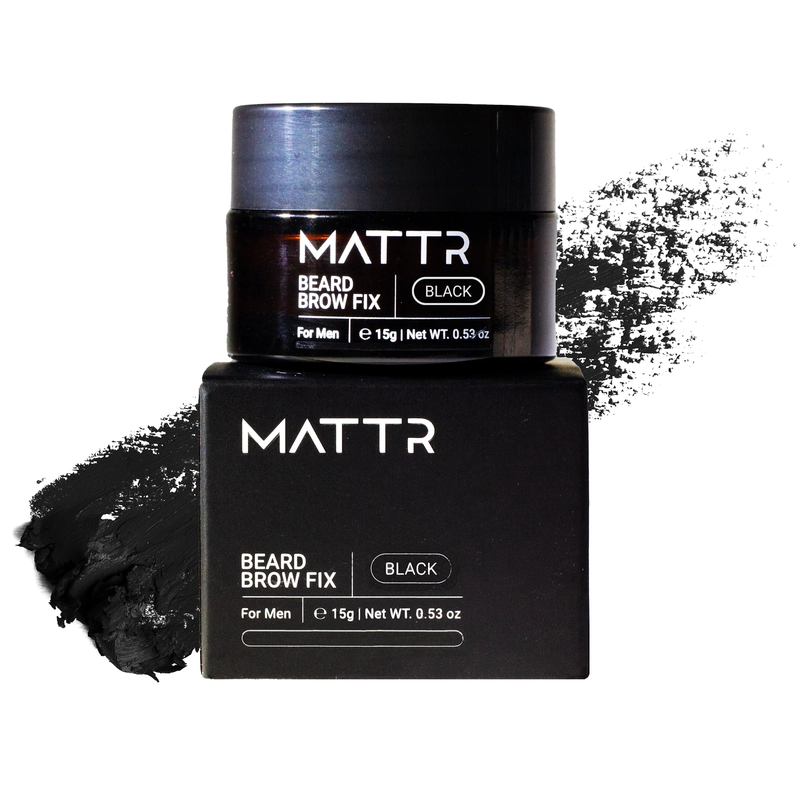 MATTR Beard/Brow Fix - Cosmetic Solutions for Men - Hair Filler and Growth Promoting Dye for Patchy Beards, Grey Hair Coverage, Hairlines & Eyebrows - Vegan Makeup - Travel-Size Jar - 15g (Blonde)