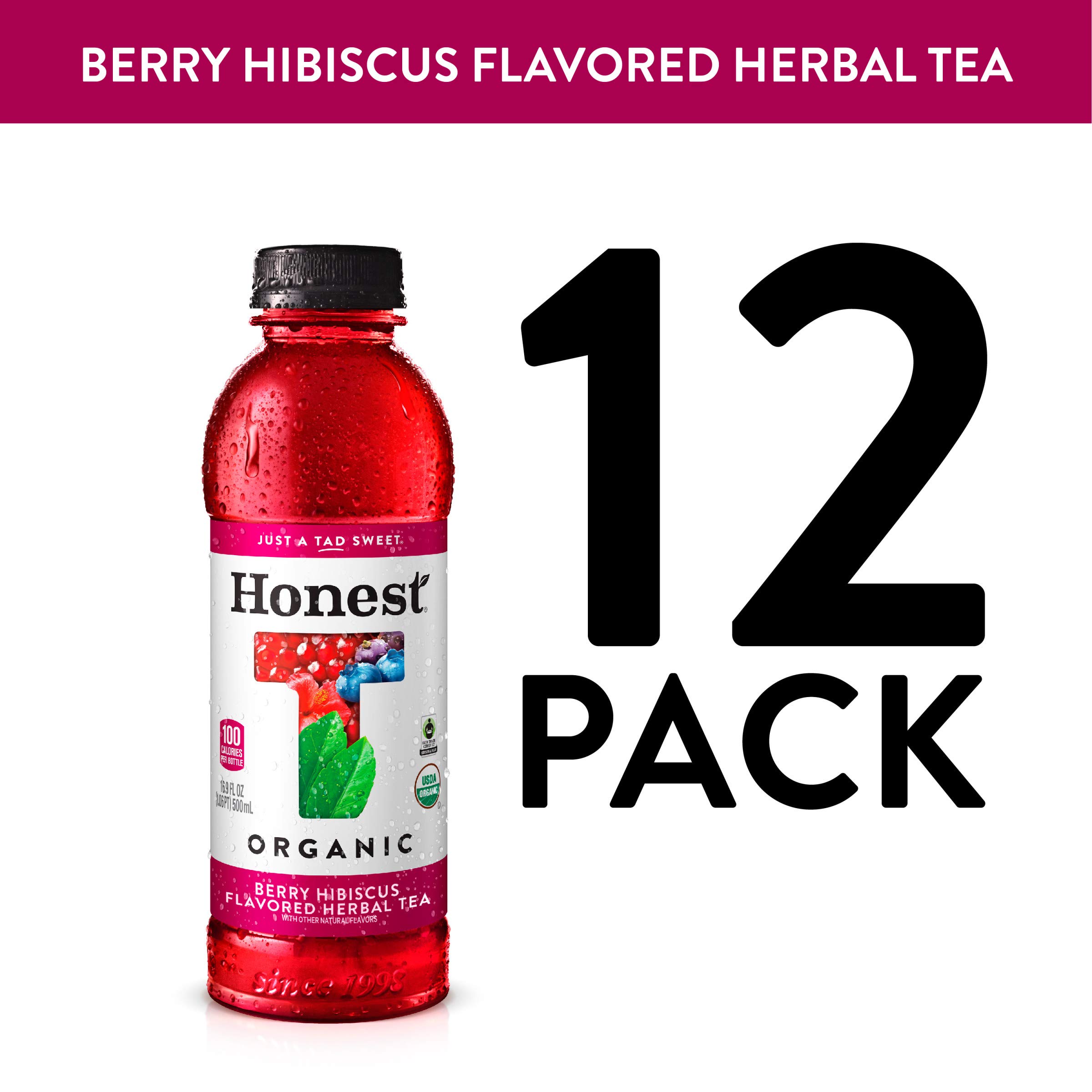 Honest tea Organic Fair Trade Berry Hibiscus Flavored Herbal Tea, 16.9 fl Oz (Pack of 12)