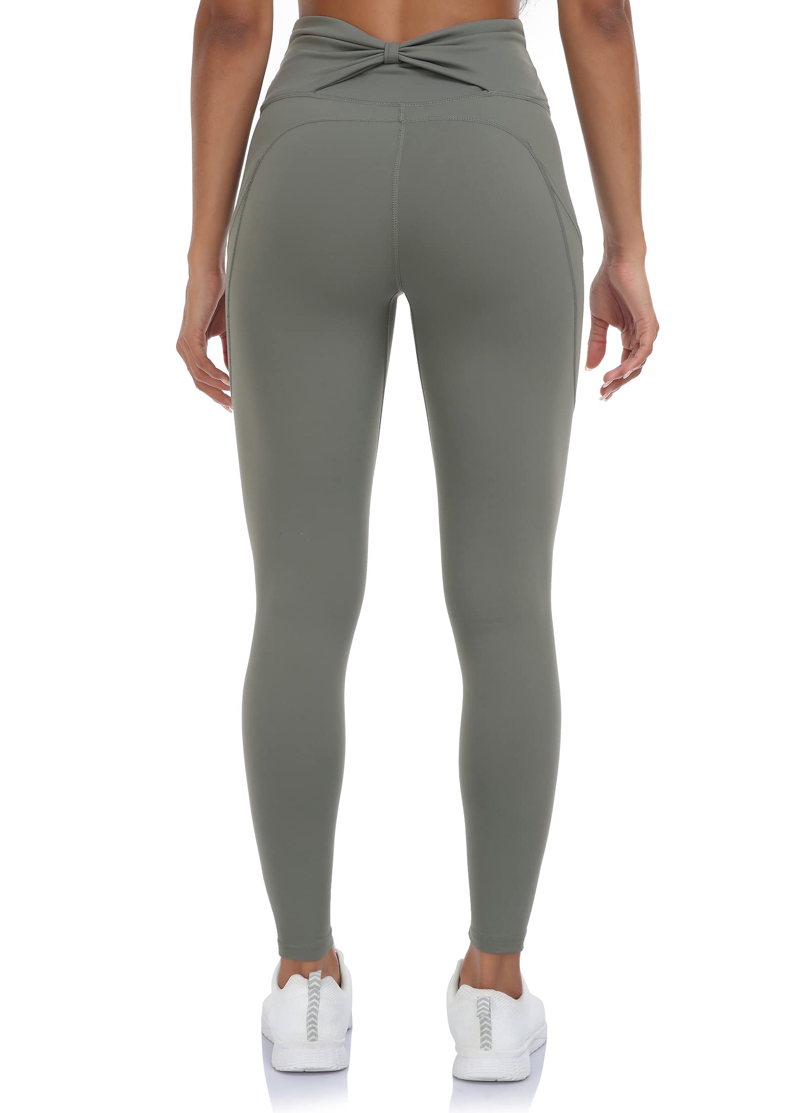 HERRLA High Waist Leggings for Women with Pocket,Crossover Gym Workout Yoga Pants Lounge Legging (White Dot,S)