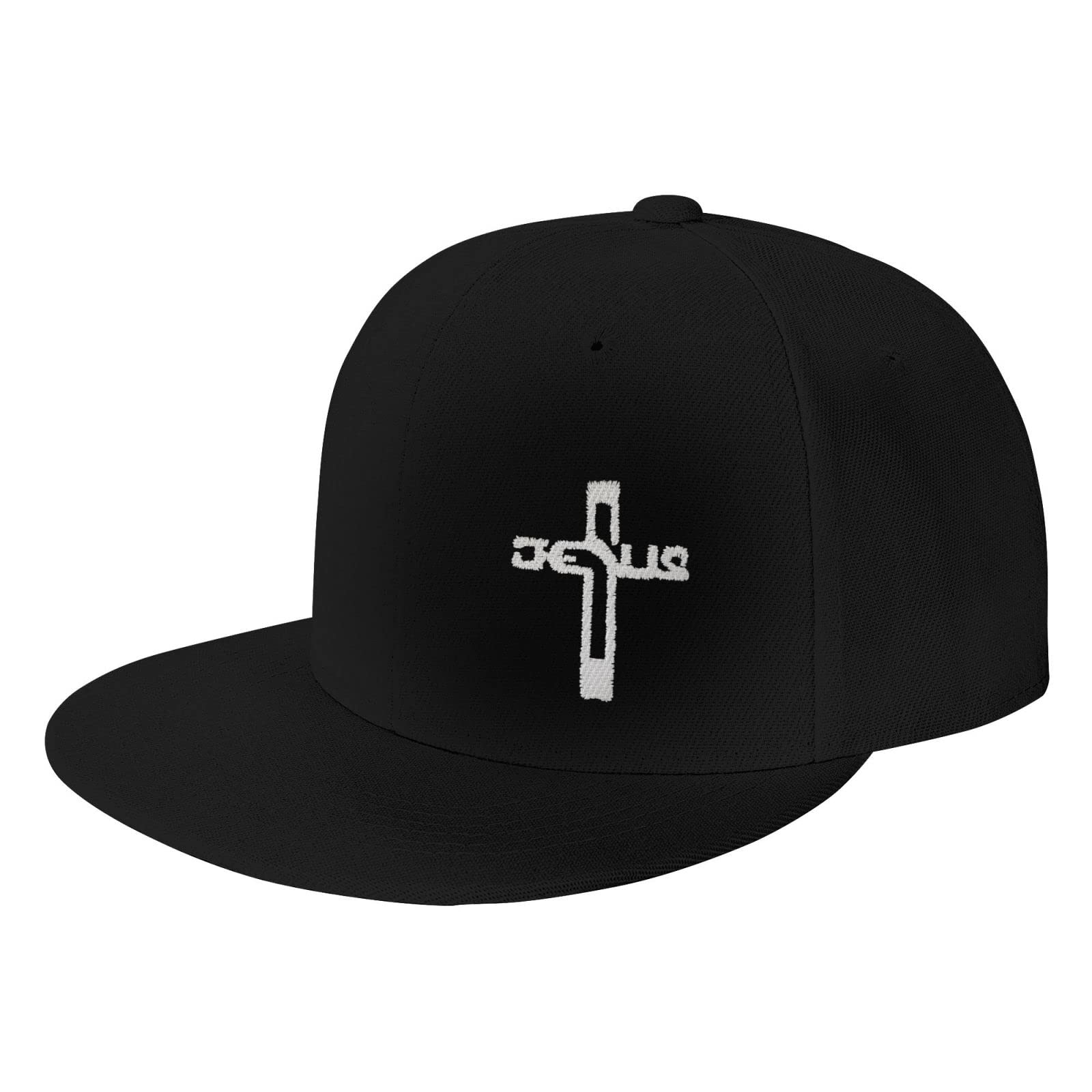 Jesus Cross Unisex Embroidery Baseball Cap,Hip Hop Flat Brim Sun Hat,Adjustable Trucker Hat Visor,Outdoor Fashion Cap