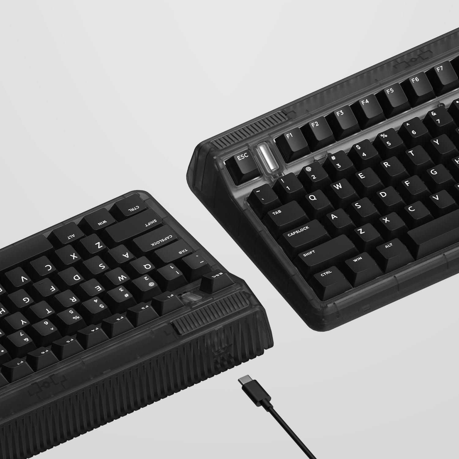 iQunix OG80 Dark Side Gaming Keyboard, 2.4G & Bluetooth 5.1 Mechanical Keyboard with TTC Speed Silver Switch, Compact 83 Keys RGB LED Backlit Hot Swappable Keyboard for Windows/Mac/Android/iOS